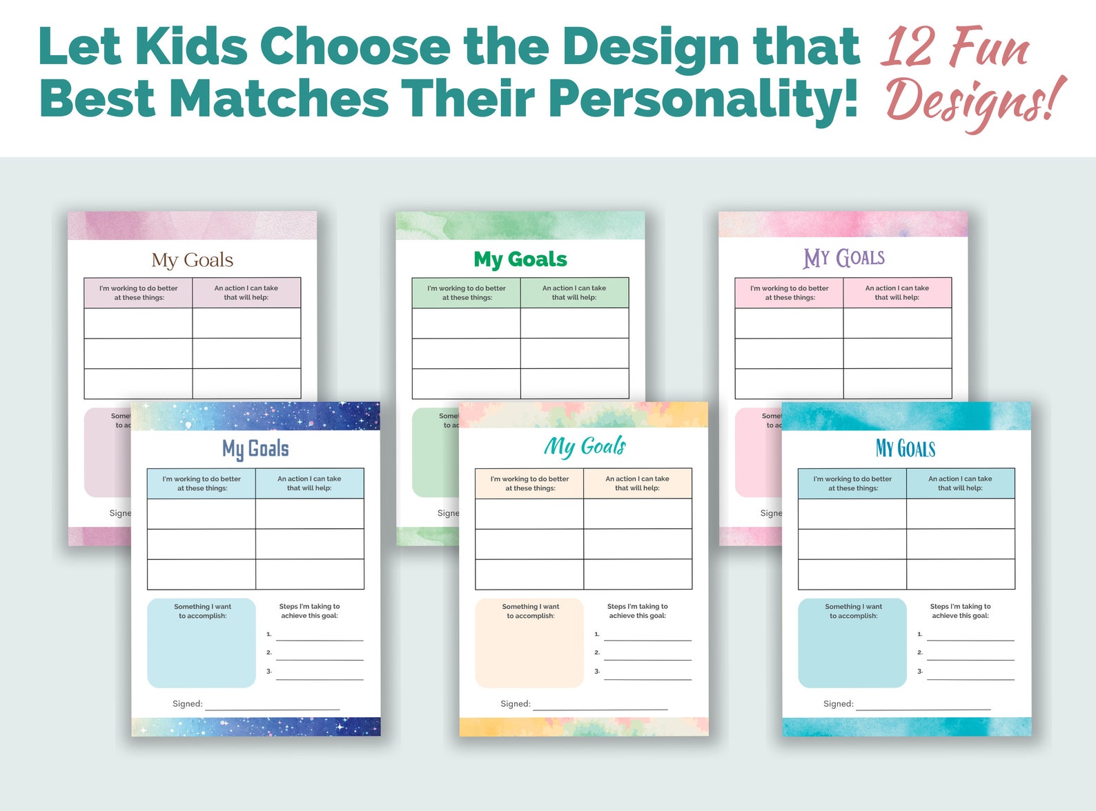 Kids Goal Setting Worksheet | Printable PDF Download to Help Kids Set ...