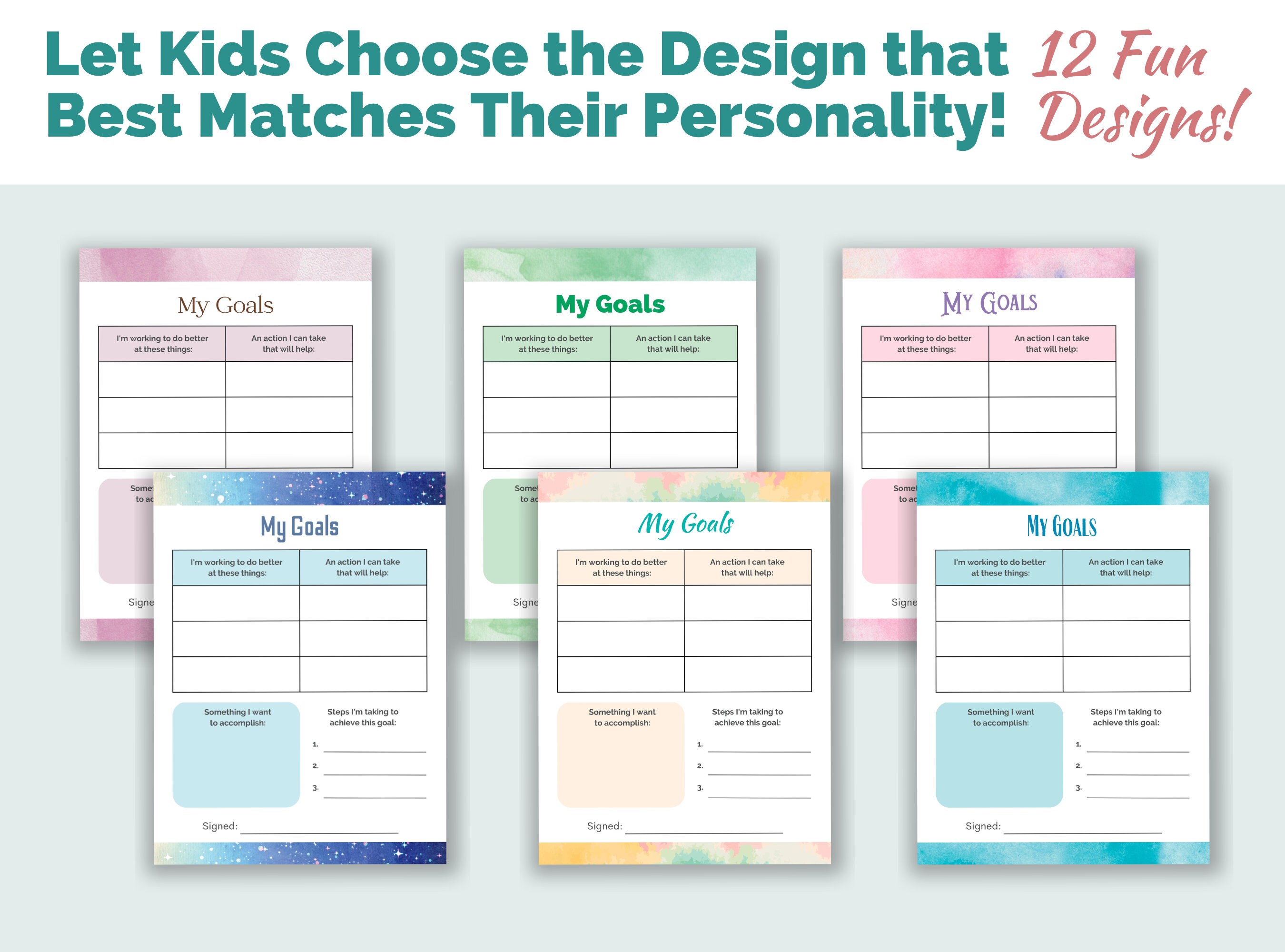 Kids Goal Setting Worksheet | Printable PDF Download to Help Kids Set ...