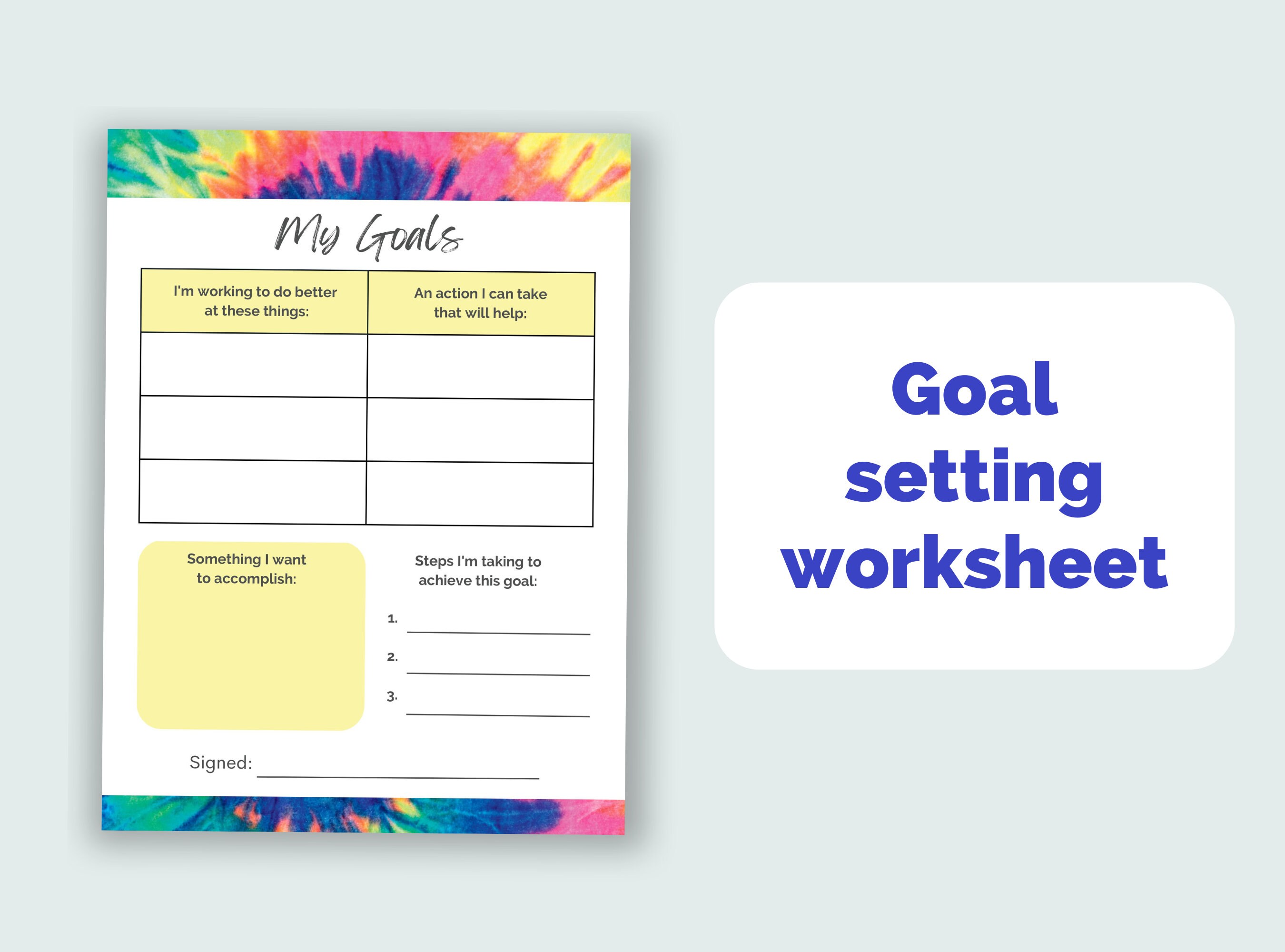 Kids Chart Bundle - Tie Dye Themed | Printable Checklists Including ...