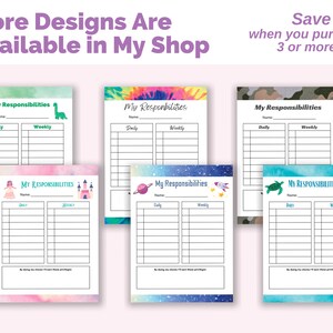 Kids Chart Bundle - Unicorn Themed | Printable Checklists Including ...