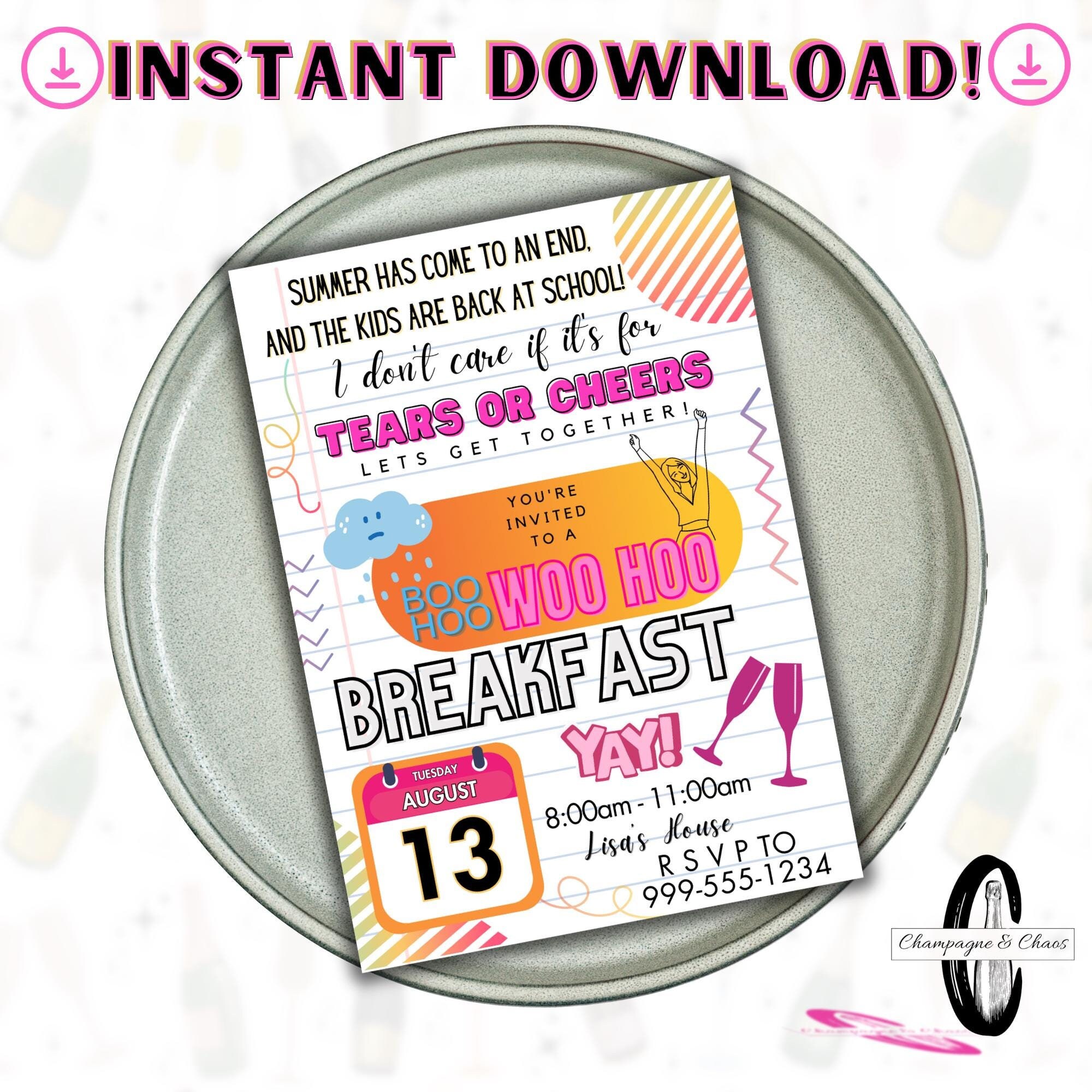 Tears or Cheers // Back to School // Moms Breakfast // Boohoo Woohoo ...