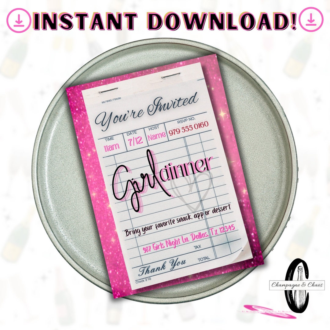 Girl Dinner // Invitation // Instant Download - Etsy