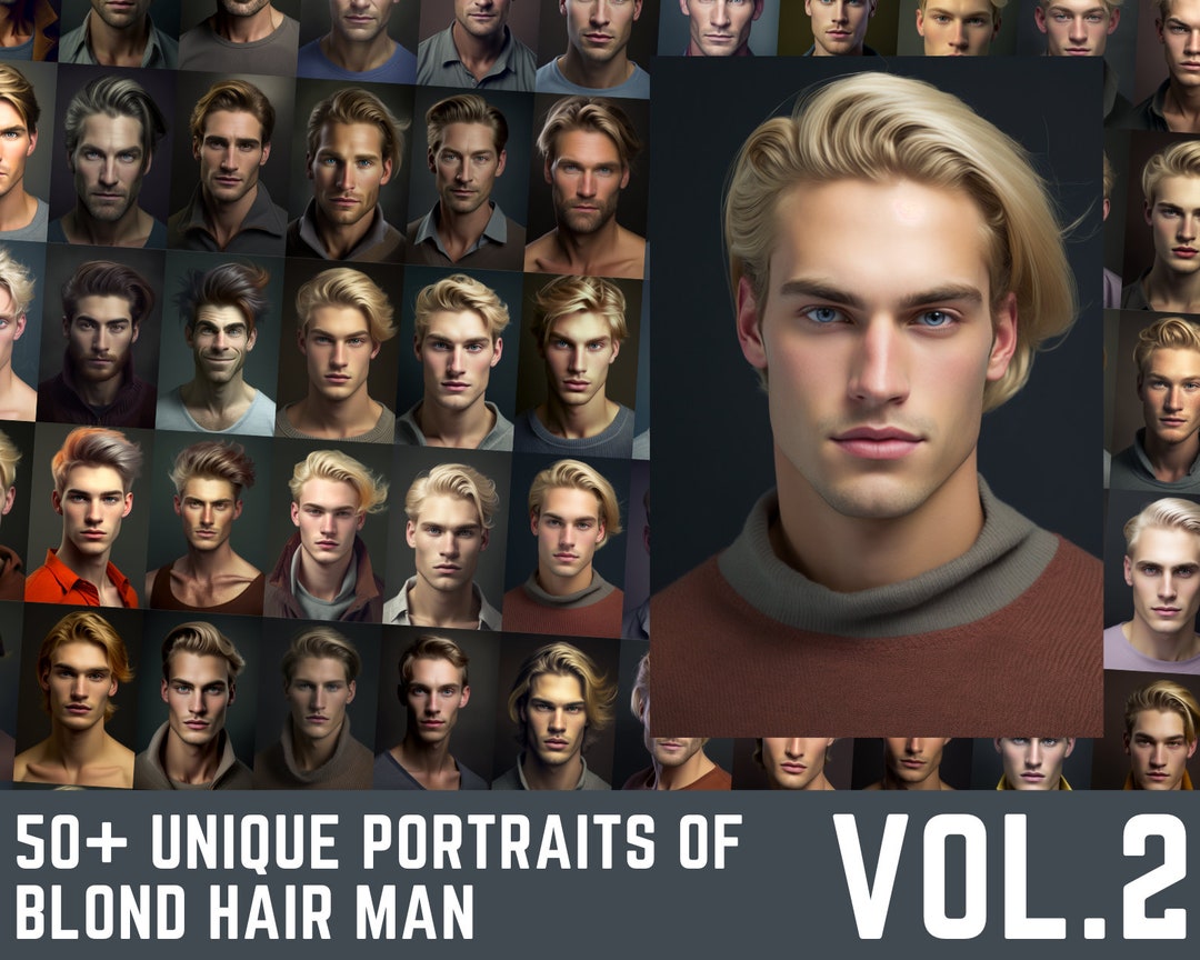 50 High Quality Portraits of Blond Hair Man VOL2. Digital Art ...