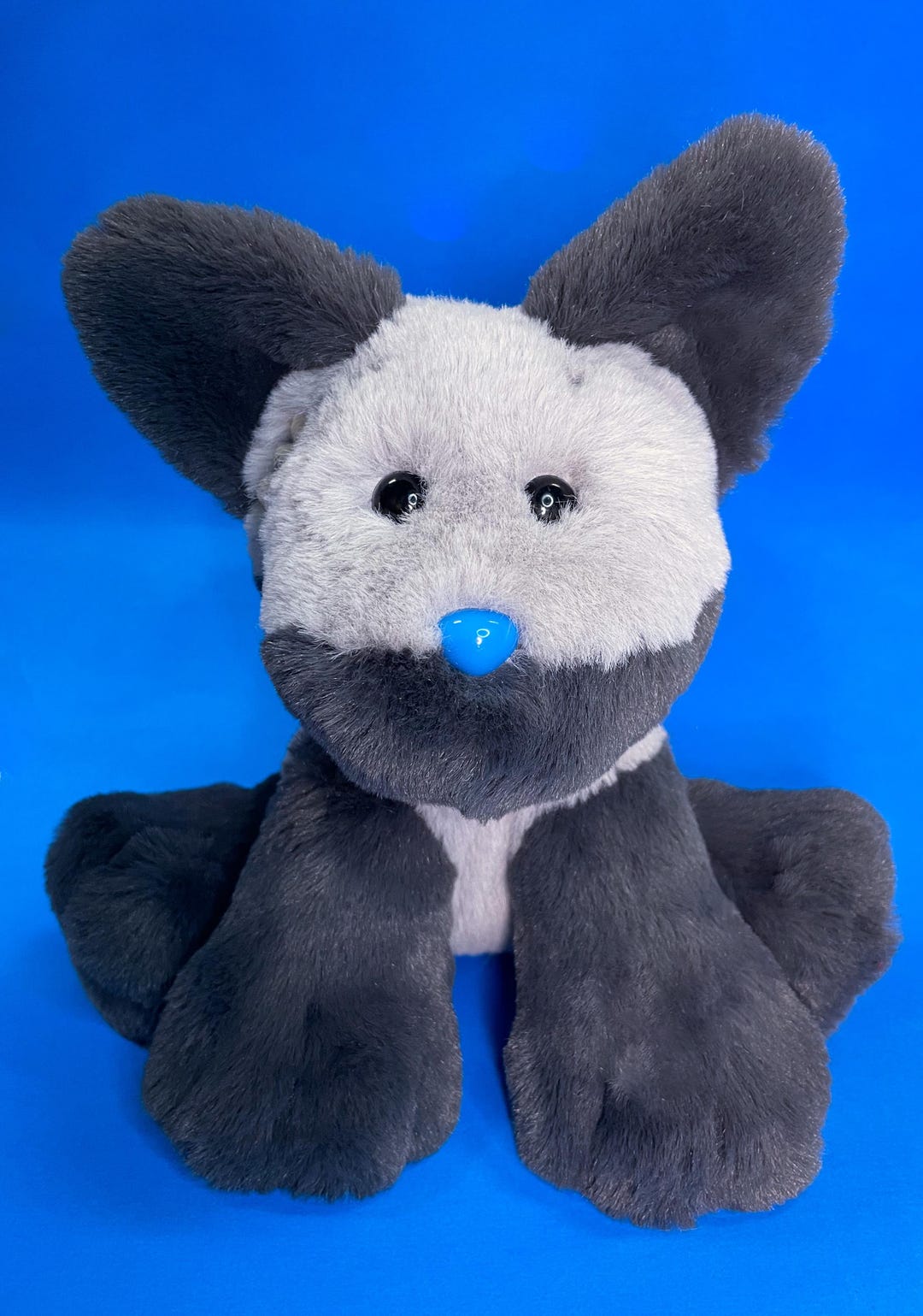 Blue Nosed Fluffy Floppy Silver Fox Plush - Etsy