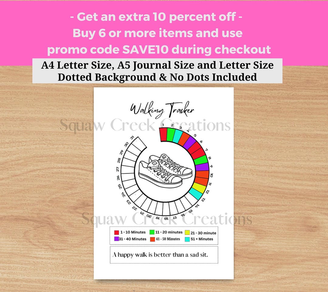 Daily Walk Tracker PRINTABLE Fitness Journal Page Fitness Workout ...