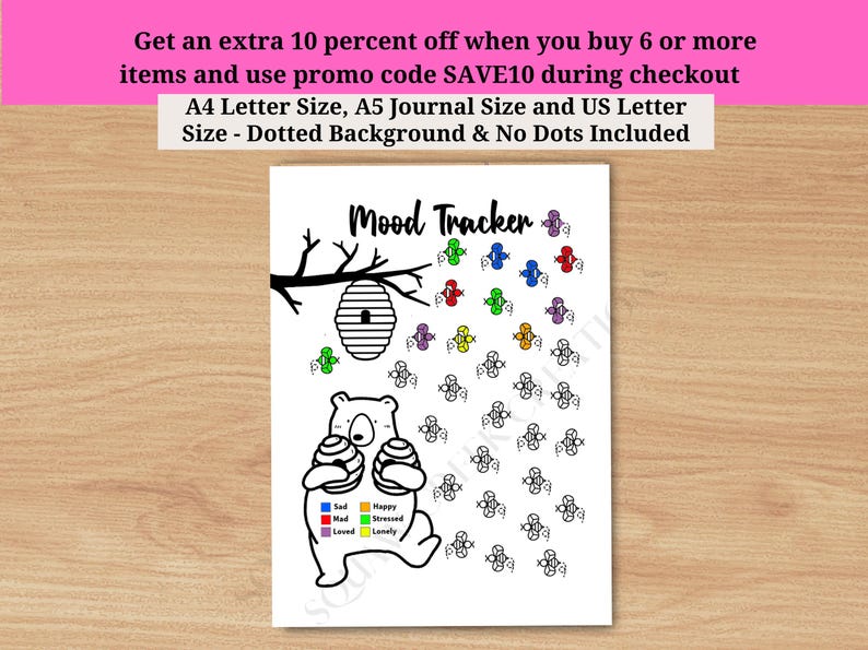 Mood Tracker Printable Journal Page - Planner Page - Daily Mood Tracker ...
