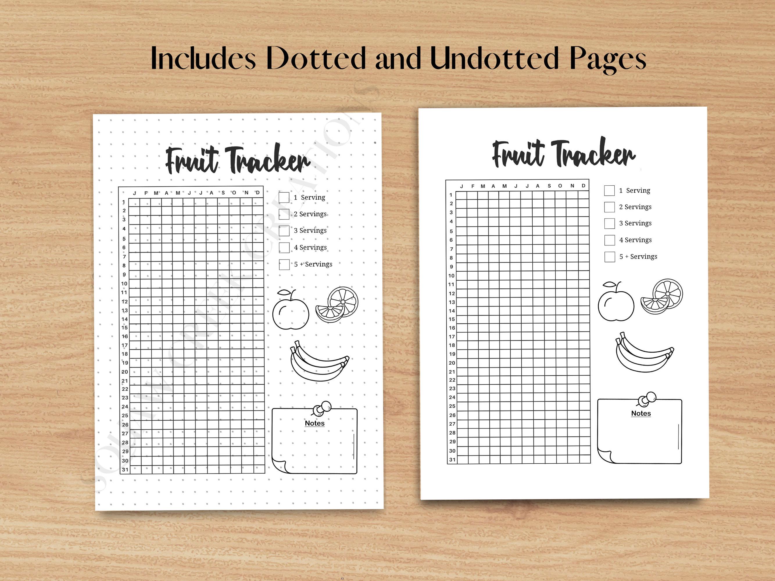 Fruit Tracker PRINTABLE Journal Page - Yearly Pixel Tracker Healthy ...