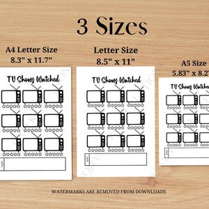 TV Show Tracker PRINTABLE Journal Page - TV Show Review Log Watchlist ...