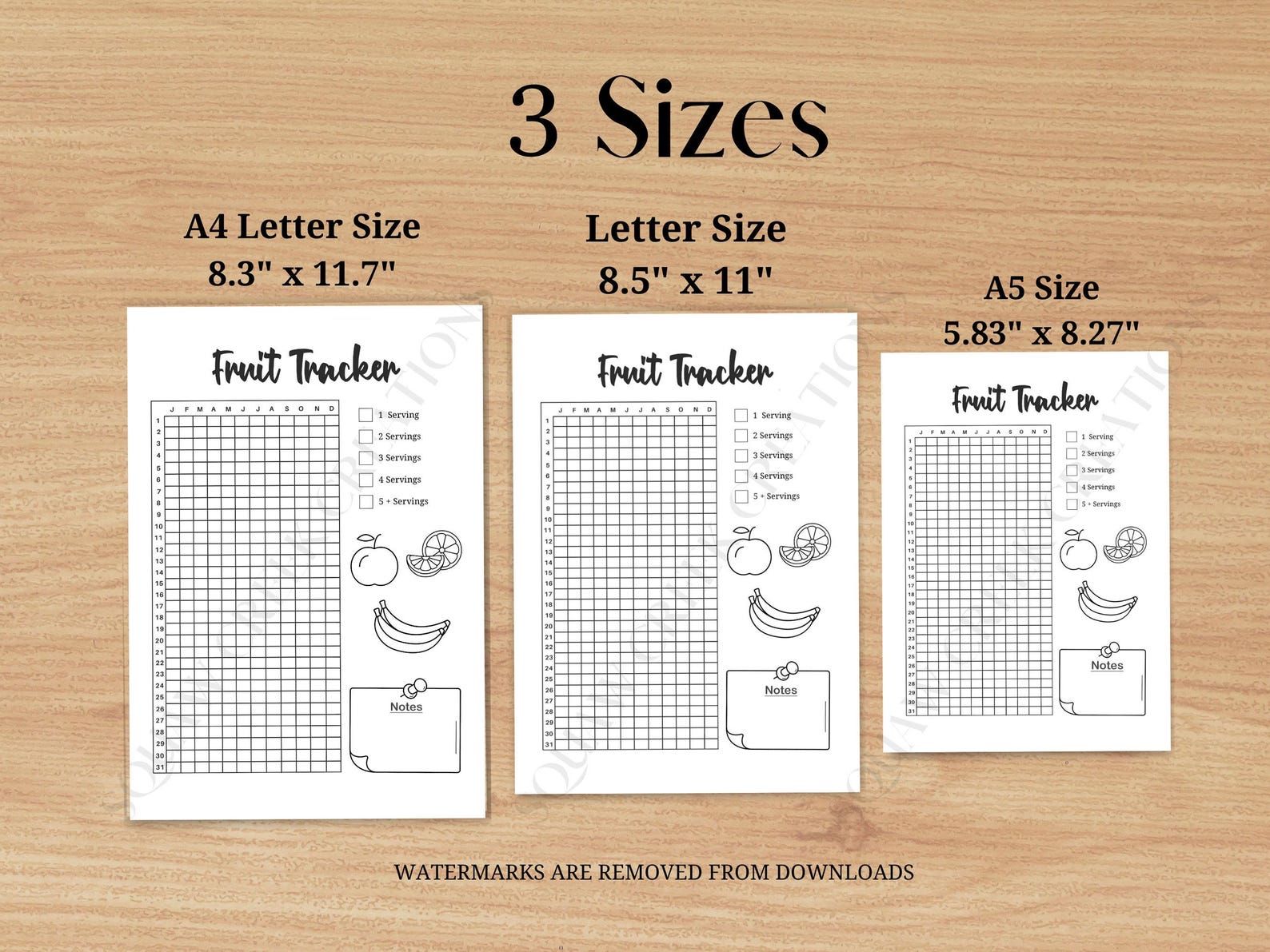 Fruit Tracker PRINTABLE Journal Page - Yearly Pixel Tracker Healthy ...