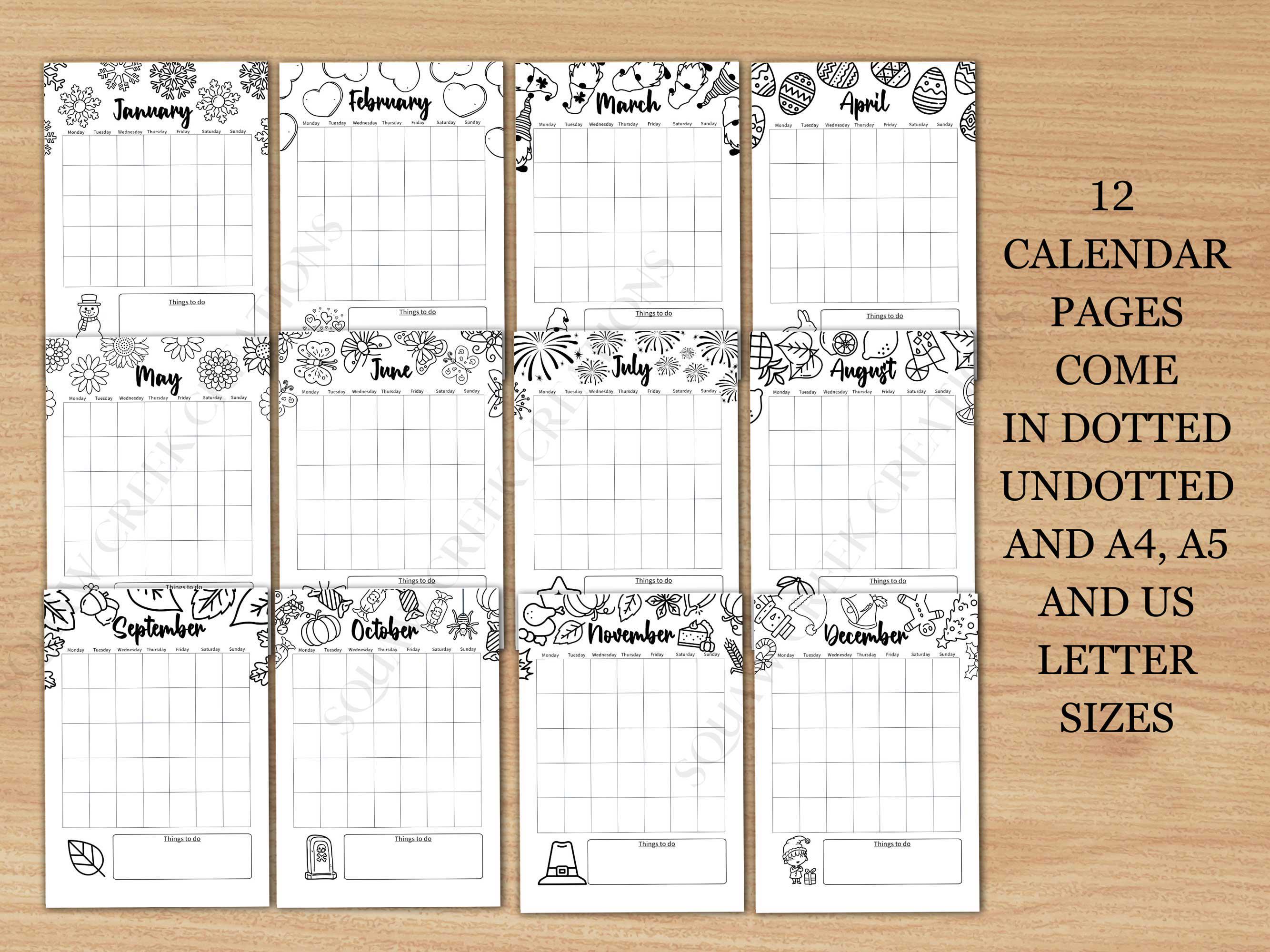 Premade JOURNAL BUNDLE Printable Pages Undated Bujo Planner - US Letter ...