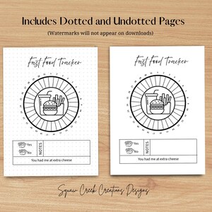 Fast Food Tracker PRINTABLE Journal Page Planner Page Health Tracker ...