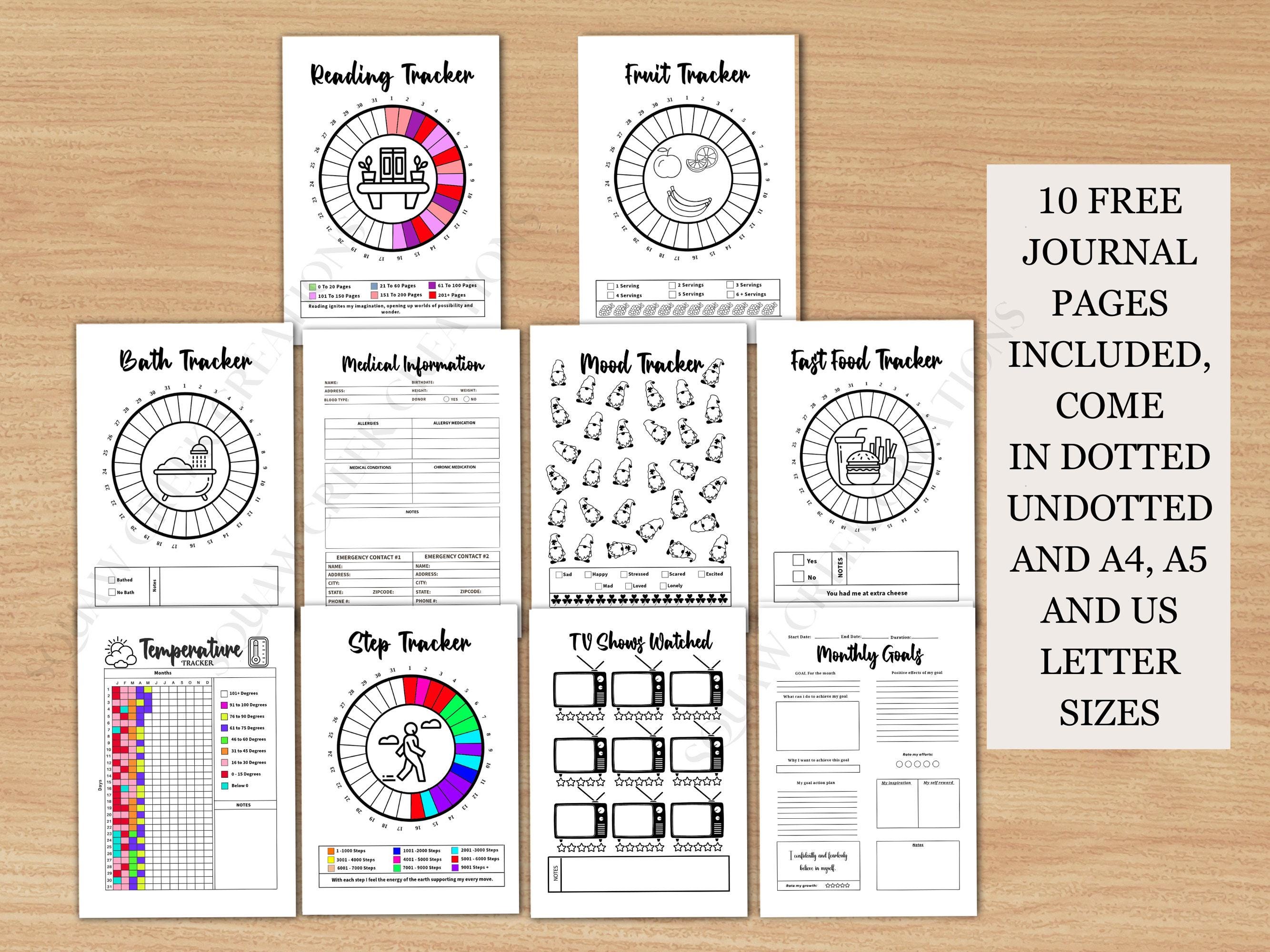 Book Tracker Monthly PRINTABLE Journal Page - Planner Page - Daily ...