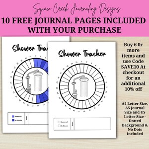 Shower Tracker PRINTABLE Premade Bullet Journal Page - Planner Page ...
