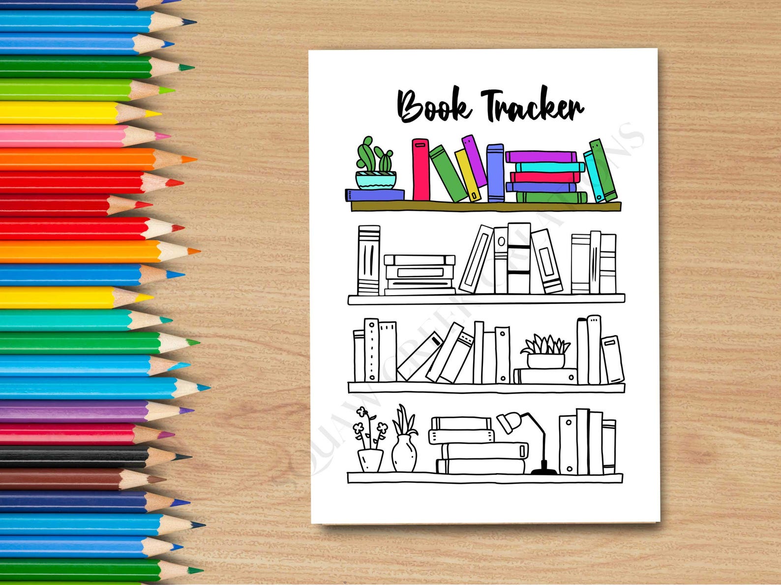 Book Tracker Monthly PRINTABLE Journal Page - Planner Page - Daily ...