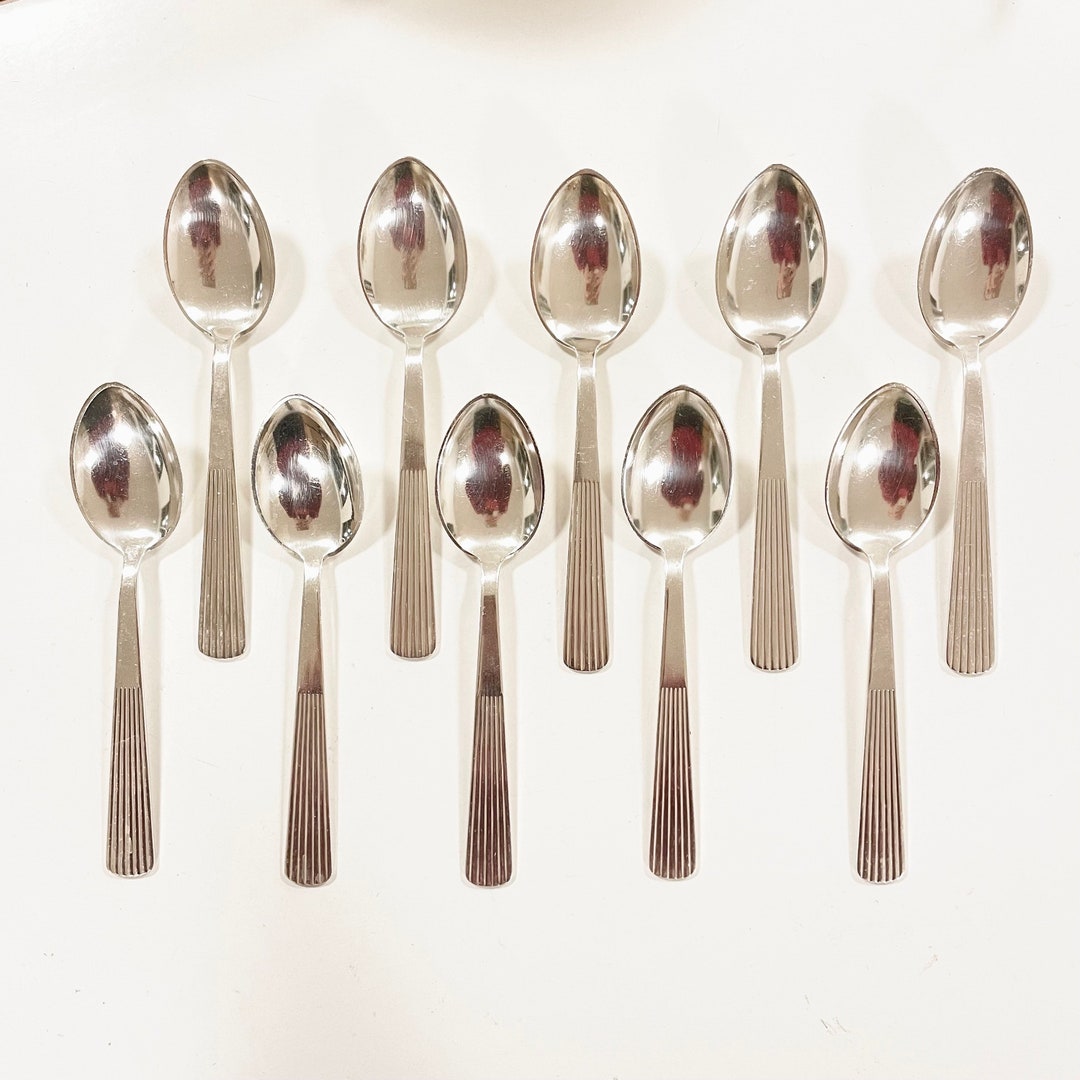 Stylish Mid Century Danish Vintage Silverplate Soup Spoons With ...