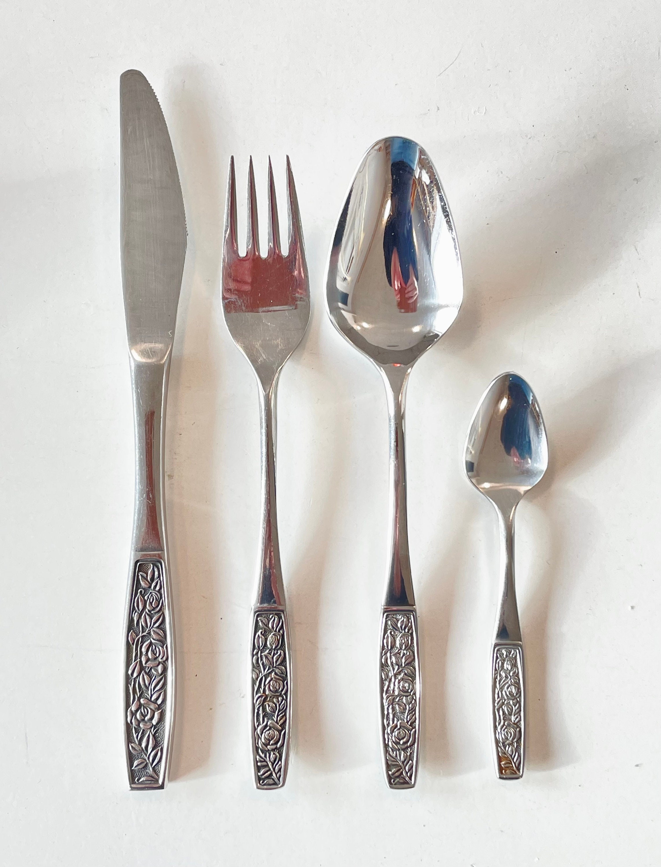 Danish Mid Century Modern petite Rose Design 40 Pieces of Flatware by ...