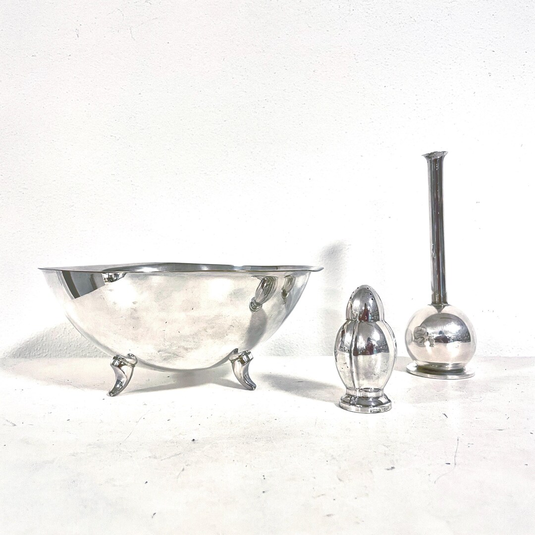 Vintage Silver Plated Exclusive Danish Hugo Grün Design Art Deco Bowl ...