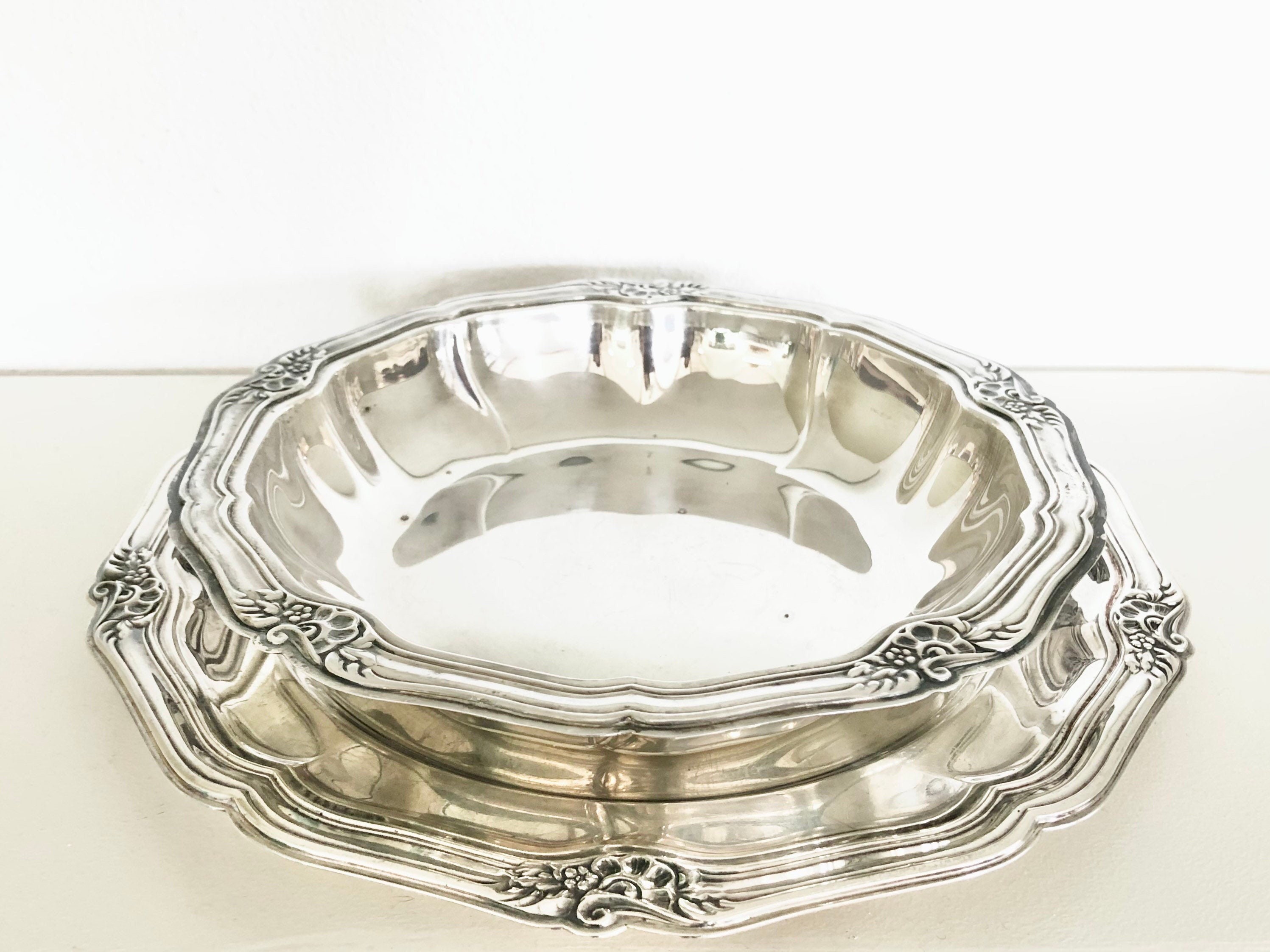 Set of Danish Silver 830s Elegant Art Deco Bowl and Platter - Etsy