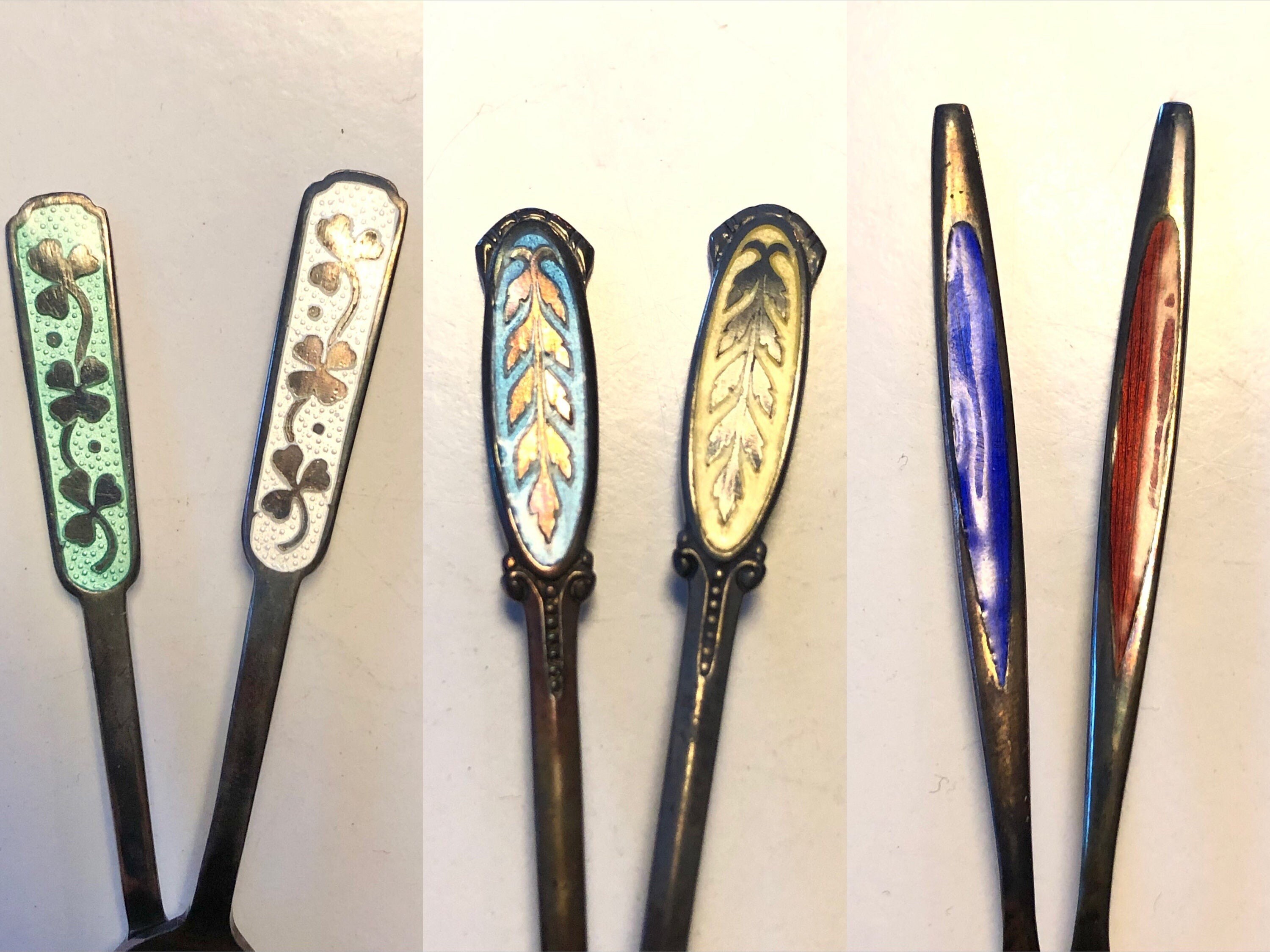 Set of 12 MEKA Sterling Silver Spoons With Enamel Decoration - Etsy