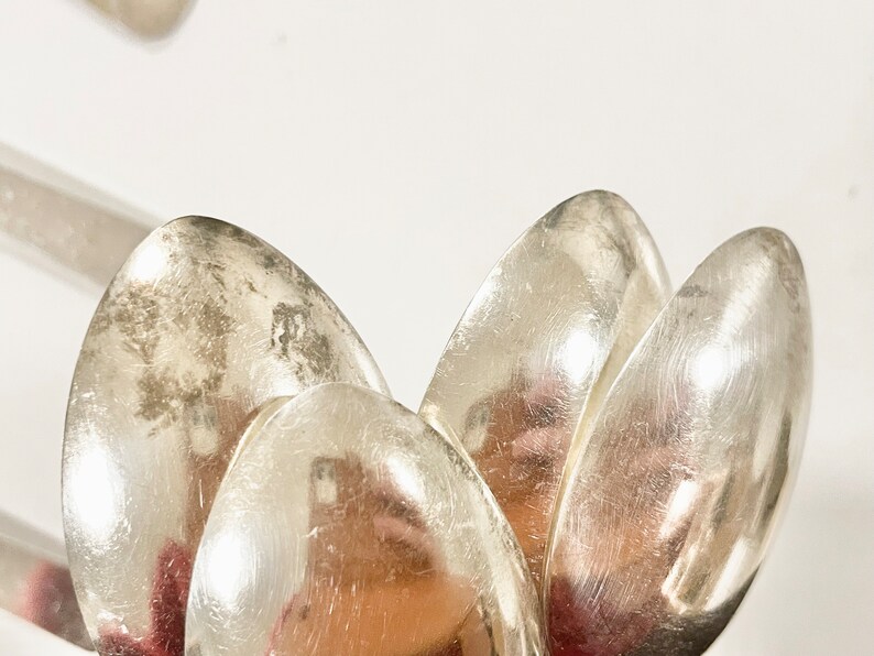 Stylish Mid Century Danish Vintage Silverplate Soup Spoons With ...