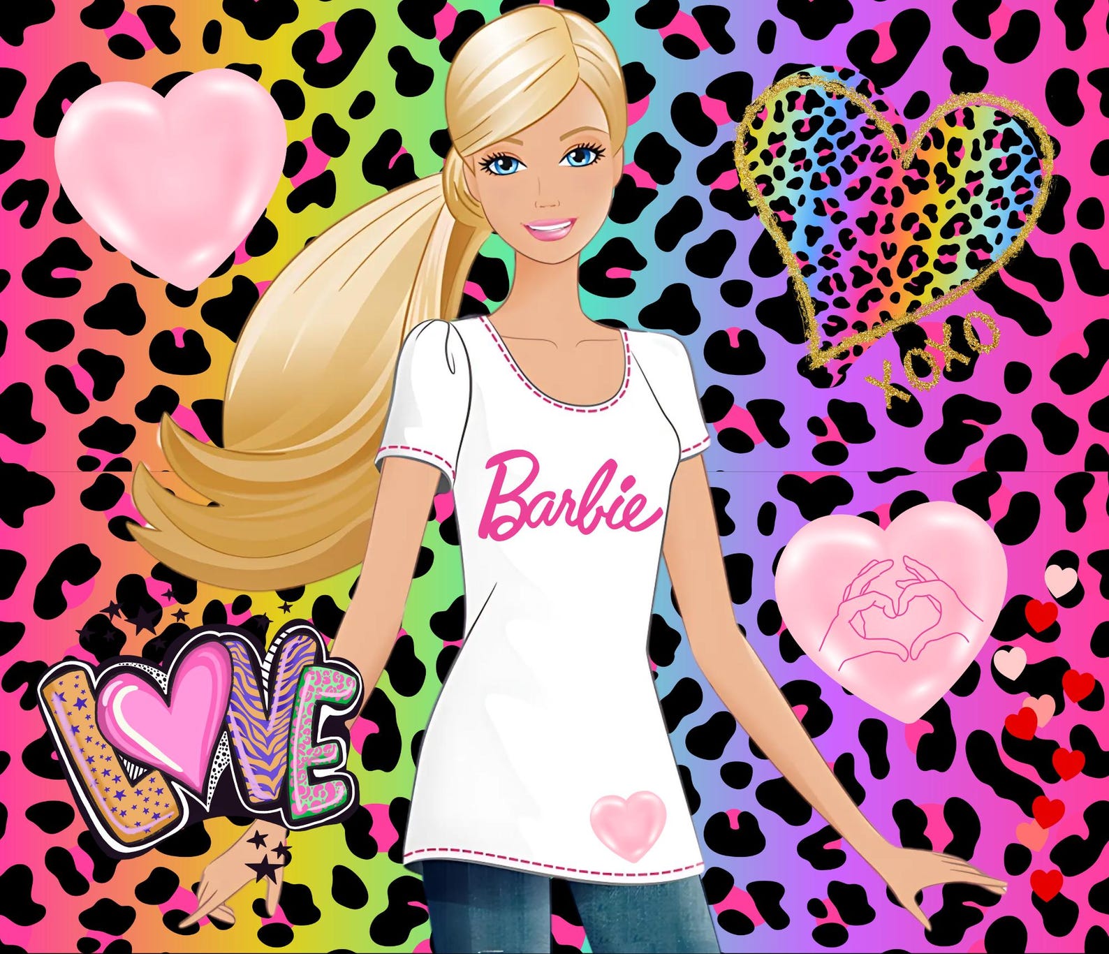 Rainbow Barbie Cheetah - Etsy