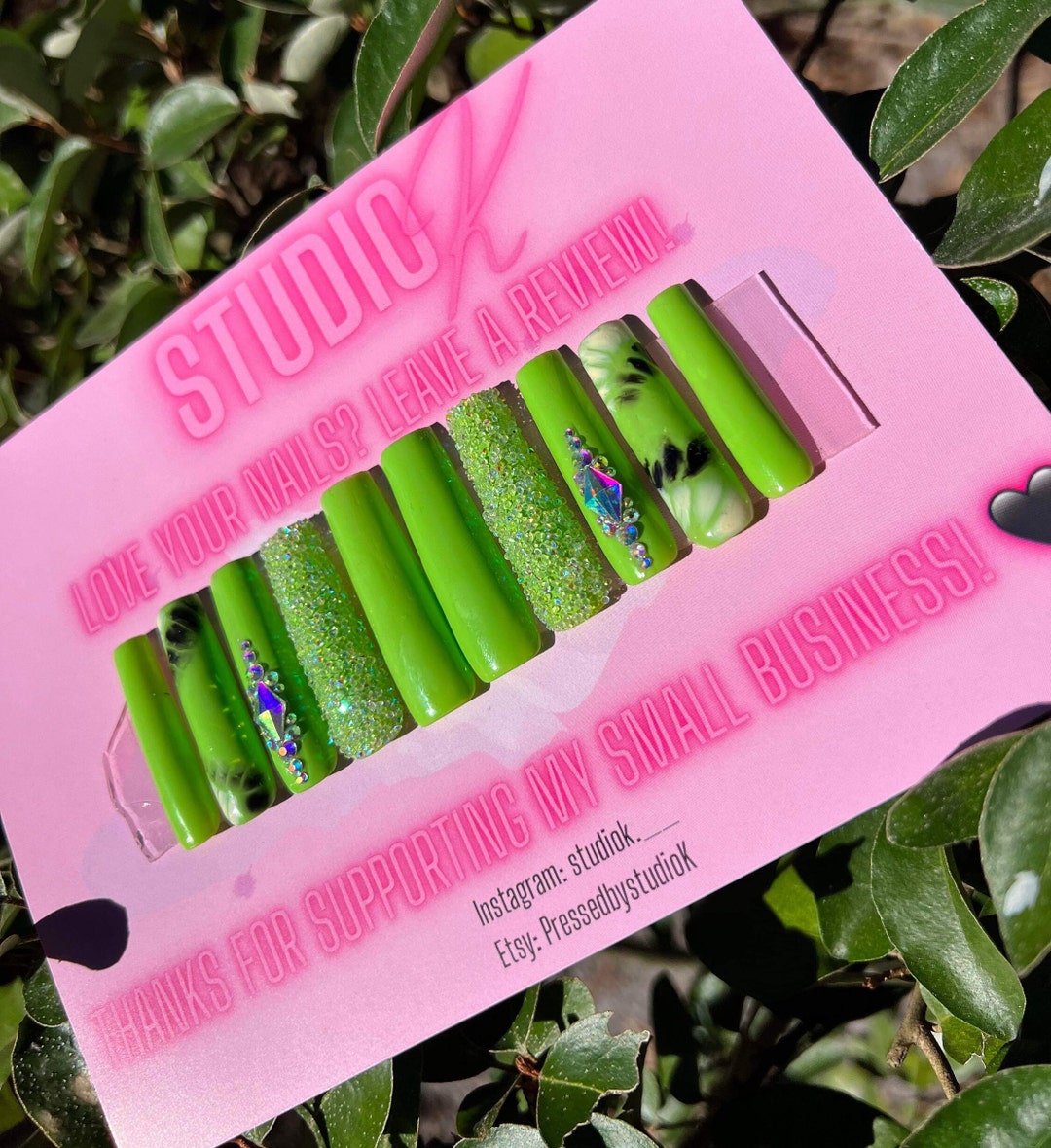 Shego Green Press on Nails Luxury Press on Nails - Etsy