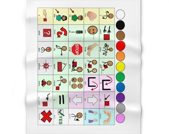 AAC Core Vocabulary Blanket With AAC Core Board Throw for SLP - Etsy