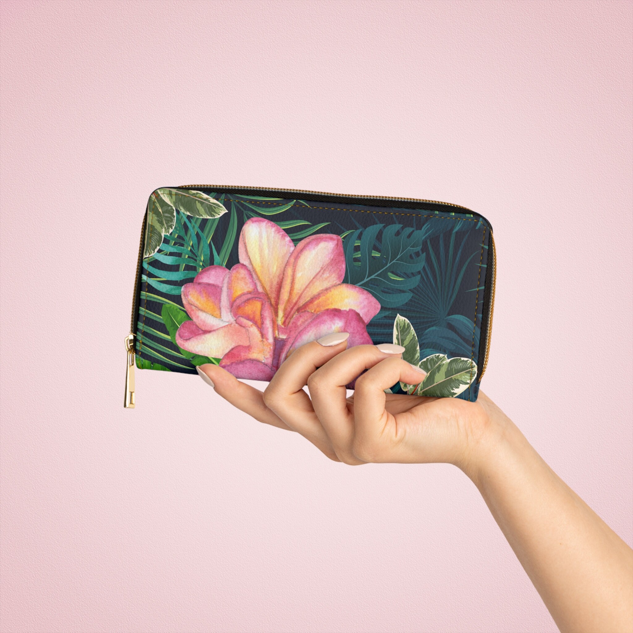 Cute Tropical Plumeria Zipper Wallet for Every Plant Lover - Etsy
