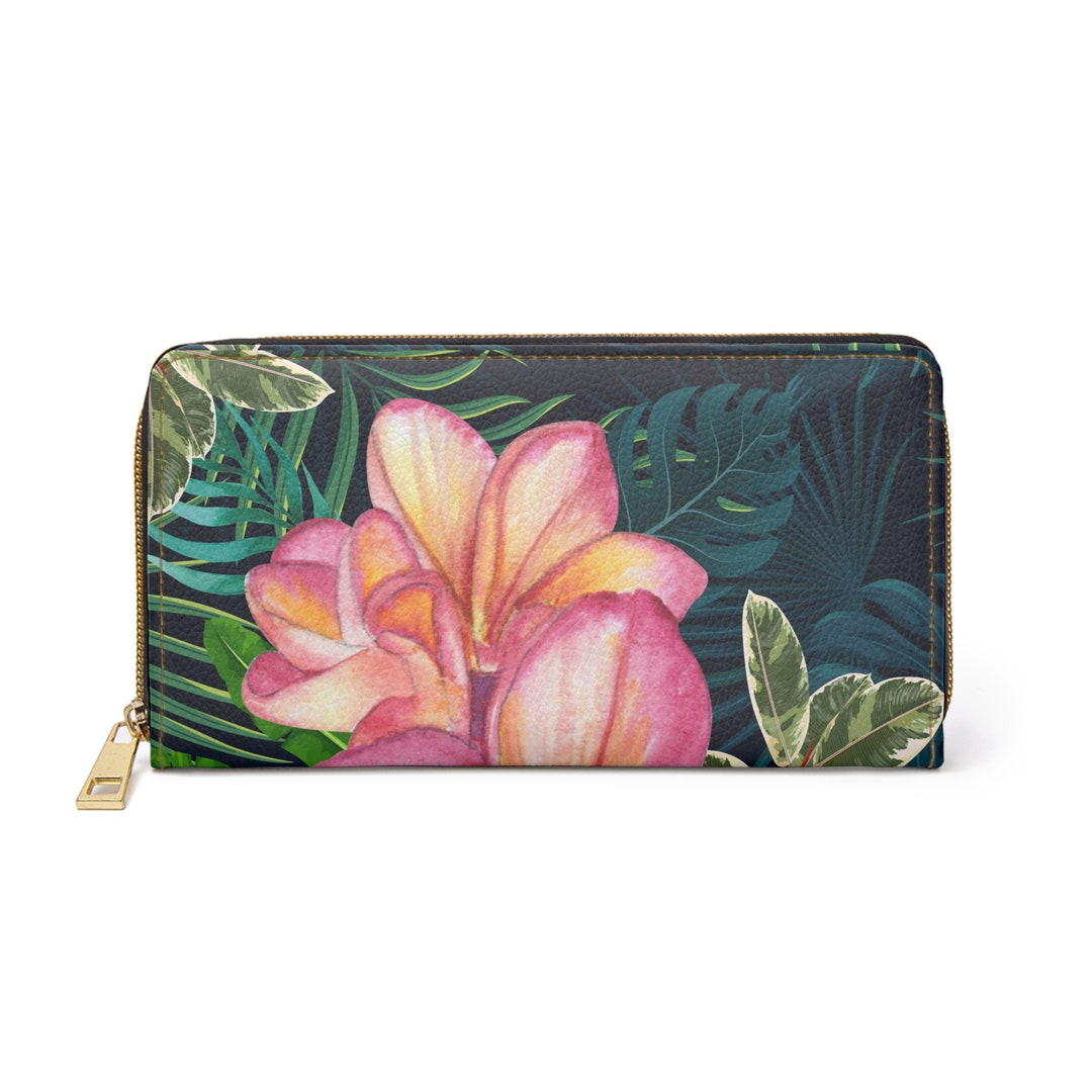 Cute Tropical Plumeria Zipper Wallet for Every Plant Lover - Etsy