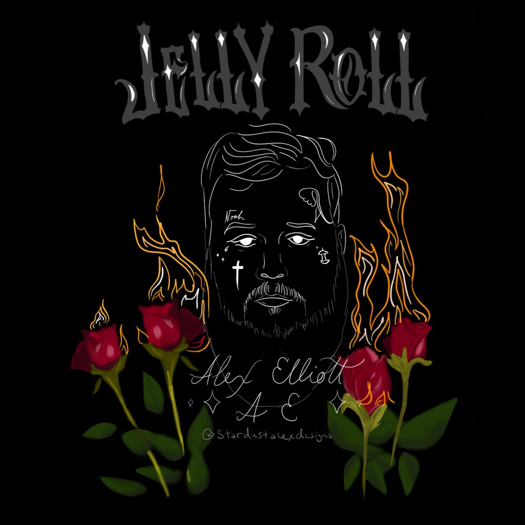 Jelly Roll Roses Ablaze Fan Art - Etsy