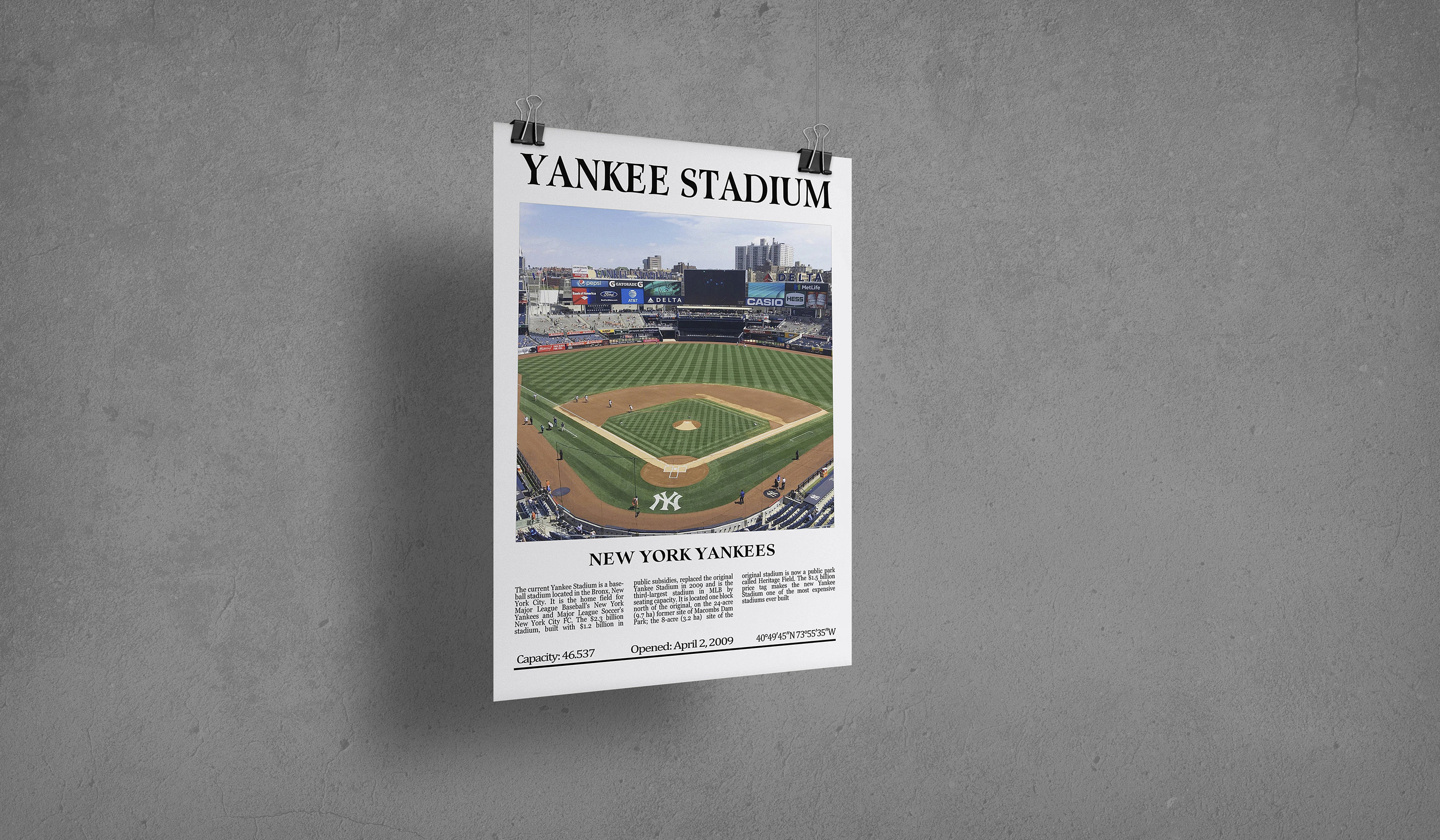 Yankee Stadium Poster New York Yankees Yankee Stadium - Etsy
