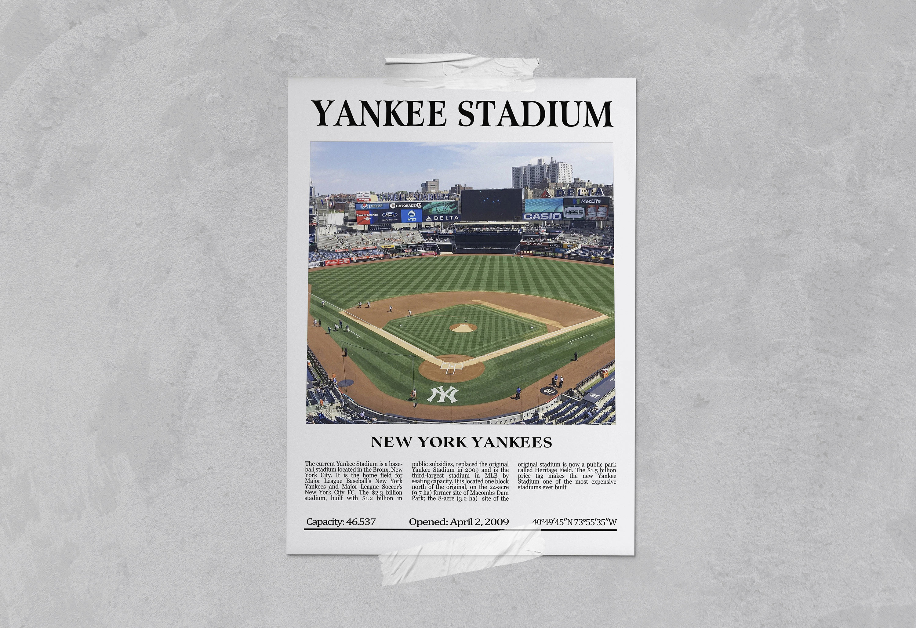 Yankee Stadium Poster New York Yankees Yankee Stadium - Etsy