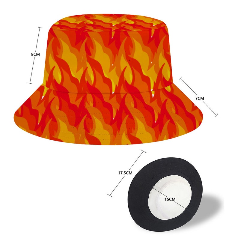 Flame Fire Classic Bucket Hats Summer Travel Beach Sun Caps - Etsy
