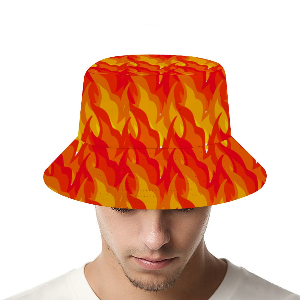 Flame Fire Classic Bucket Hats Summer Travel Beach Sun Caps - Etsy