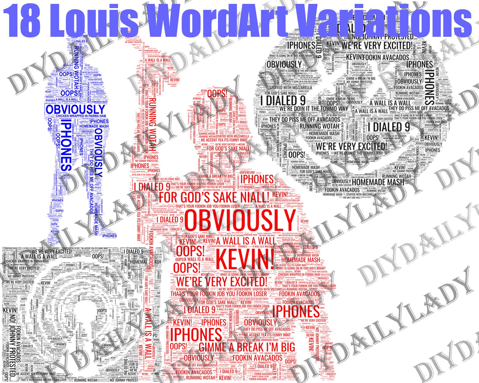 BUNDLE - 1D Word Art Made From Their Own Iconic Quotes Obviously. These ...