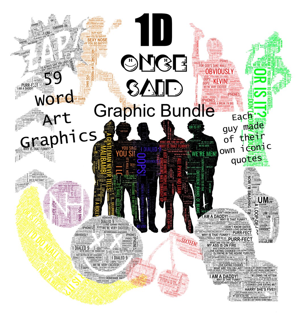 BUNDLE - 1D Word Art Made From Their Own Iconic Quotes Obviously. These ...