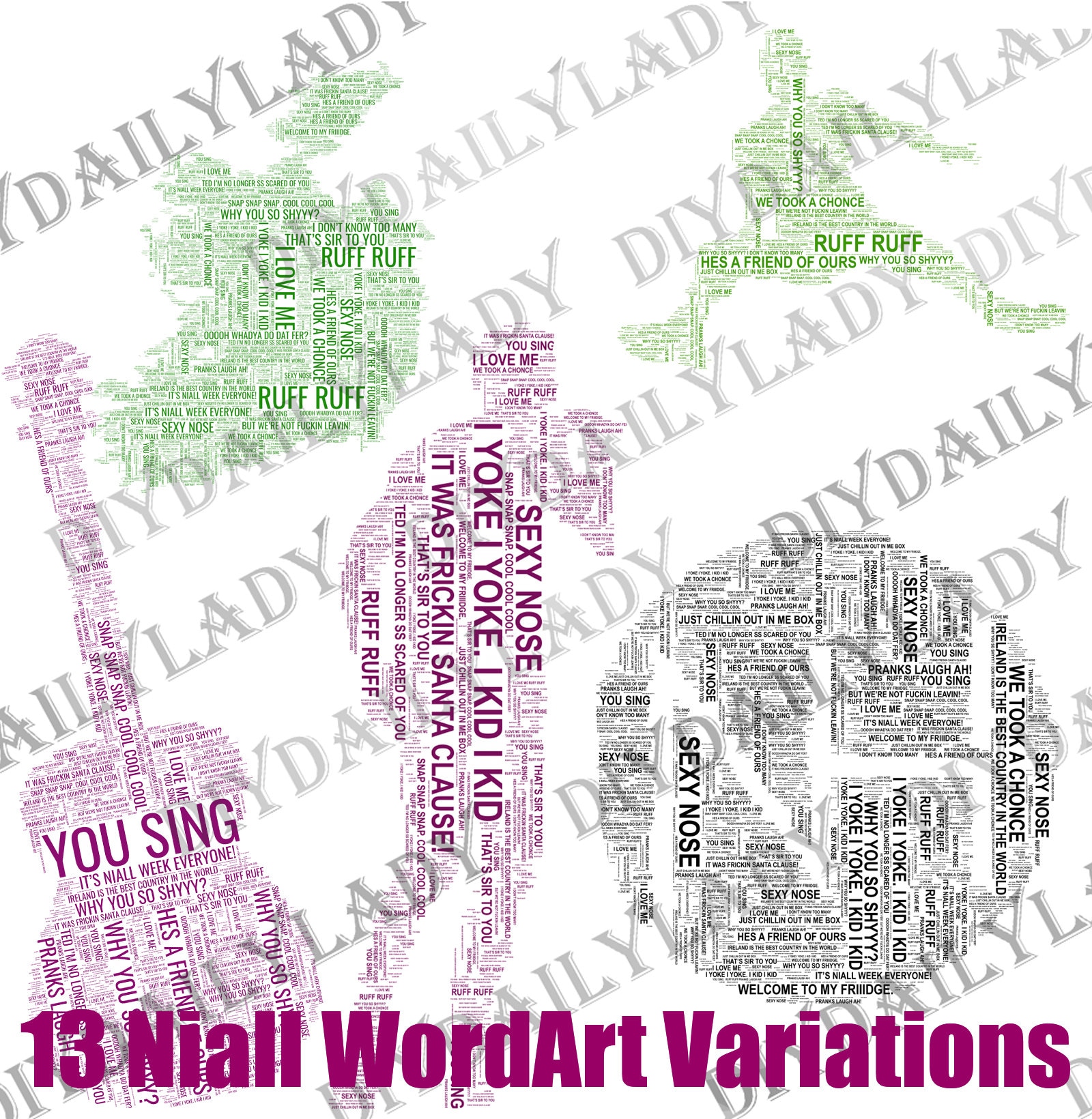 BUNDLE - 1D Word Art Made From Their Own Iconic Quotes Obviously. These ...