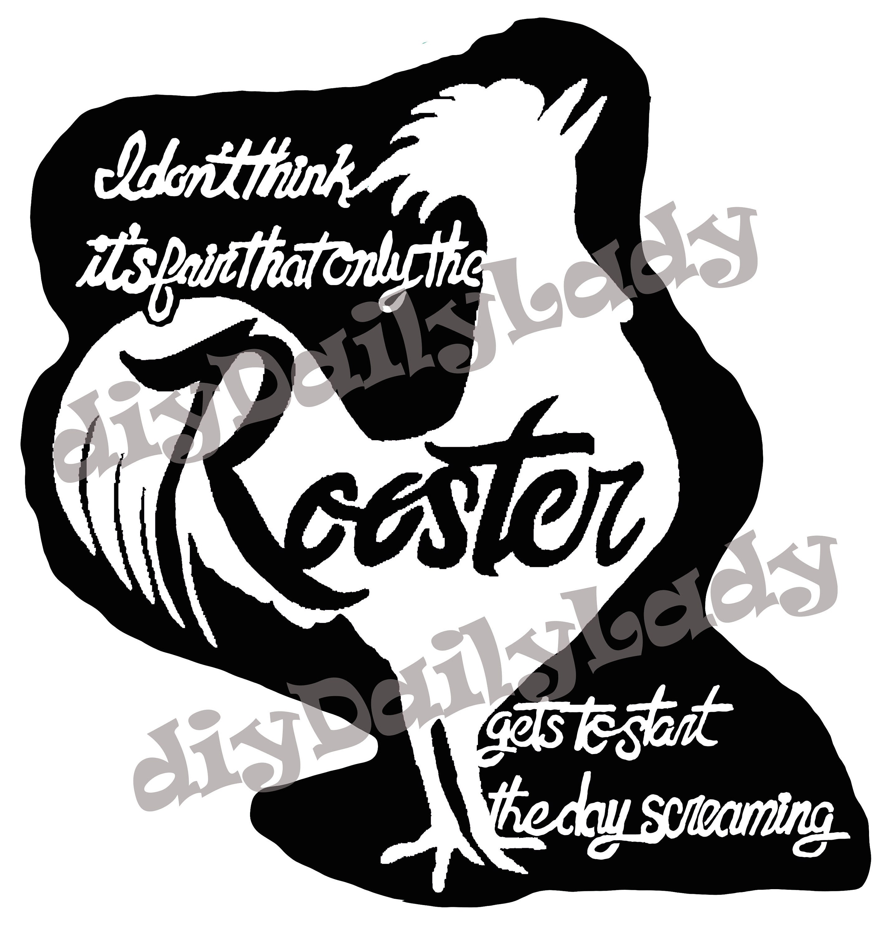 Screaming Rooster Funny SVG, Farm Sign, Tshirt, Cut Template in SVGPNG ...