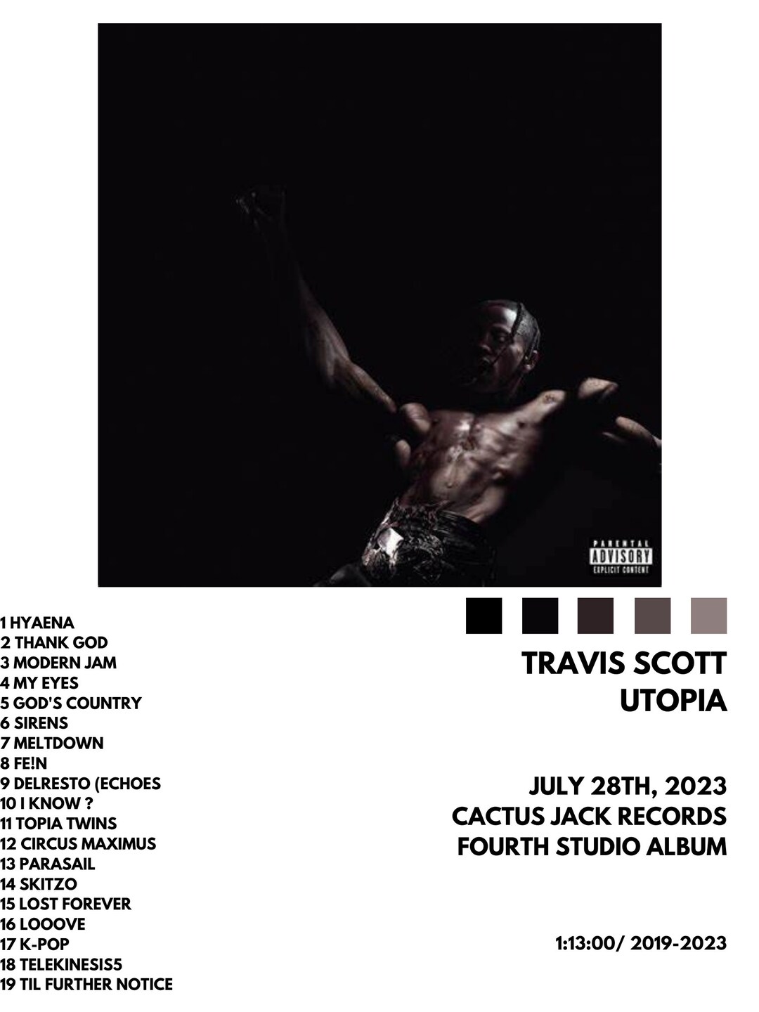 Printable Travis Scott Utopia Poster Music Poster Album - Etsy Australia