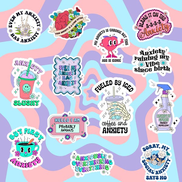 Anxiety Sticker - Etsy