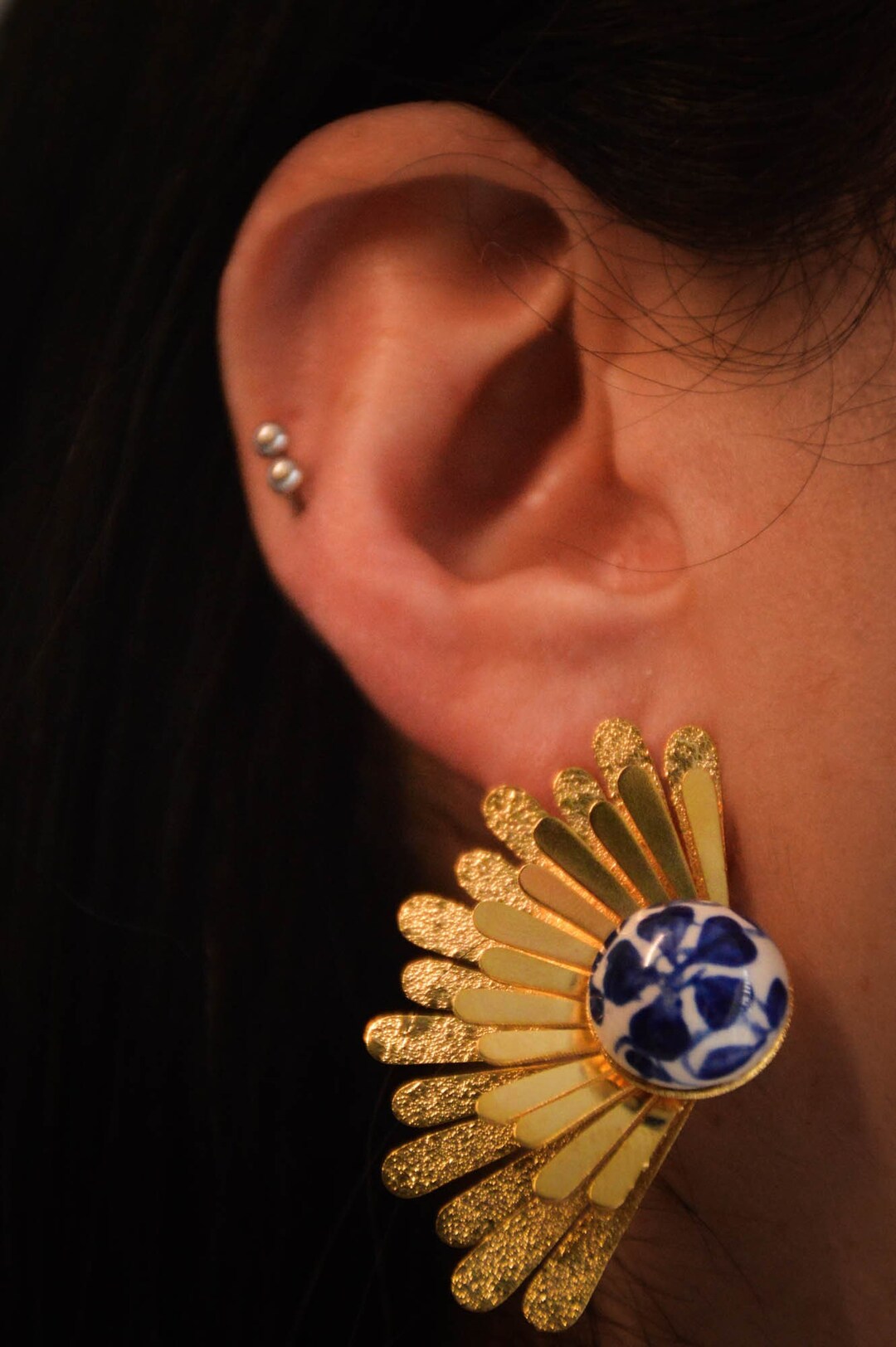 Handmade Enamel Ceramic Earrings, Traditional Colombian Wearable Art - Etsy