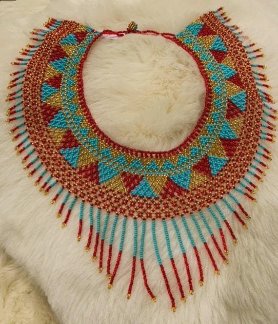 Handmade Traditional Indigenous Embera Chami Beaded Necklace Traditional Colombian Wearable Art