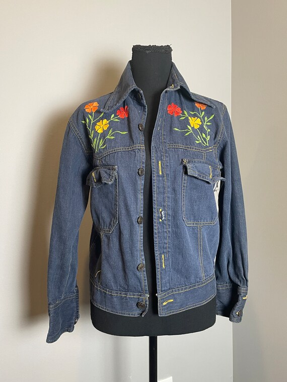 1970s Embroidered Denim Shirt / 1970s Embroidered Mex… - Gem