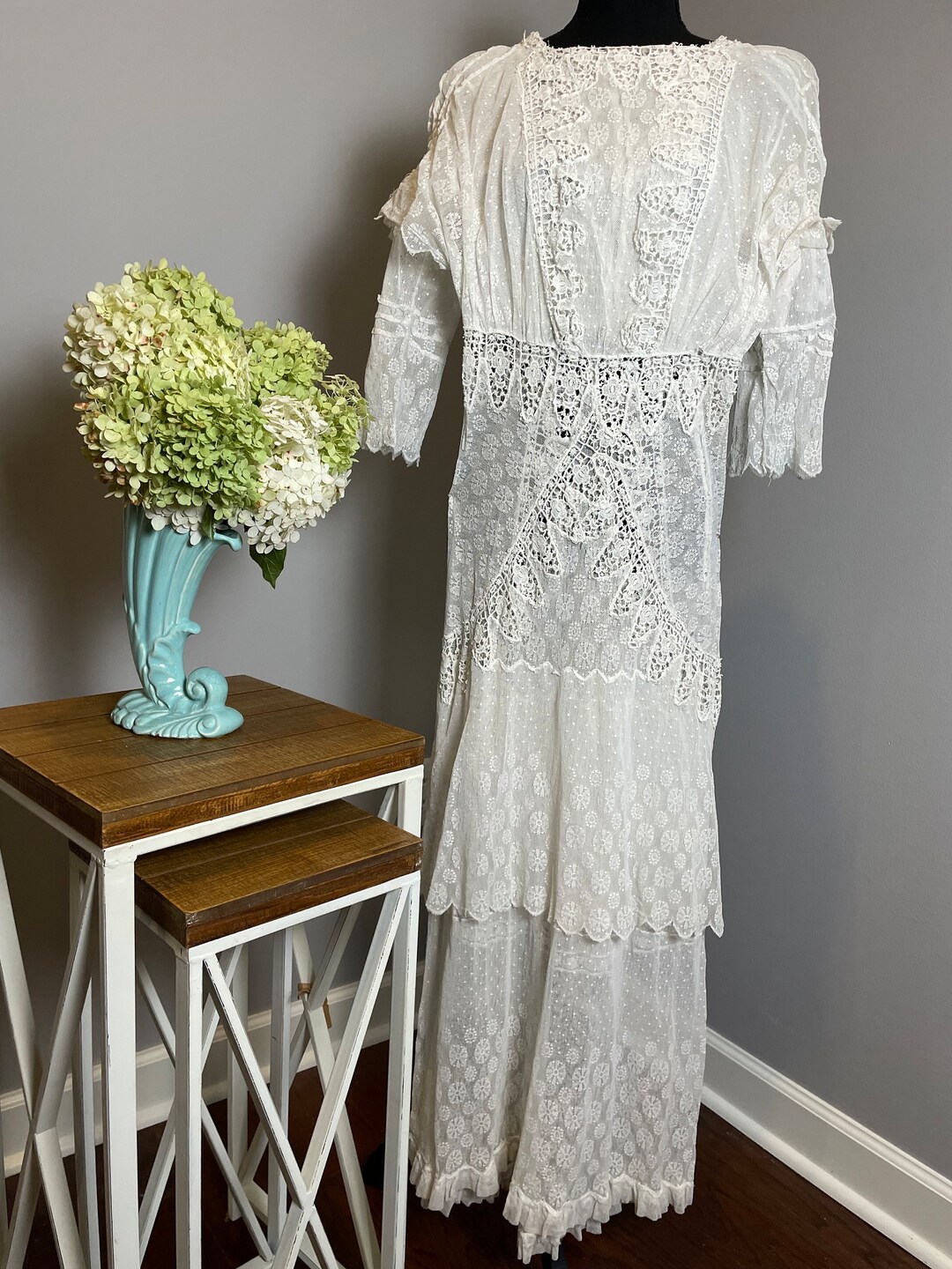 Early 1900s Crocheted Lace Gown - Etsy