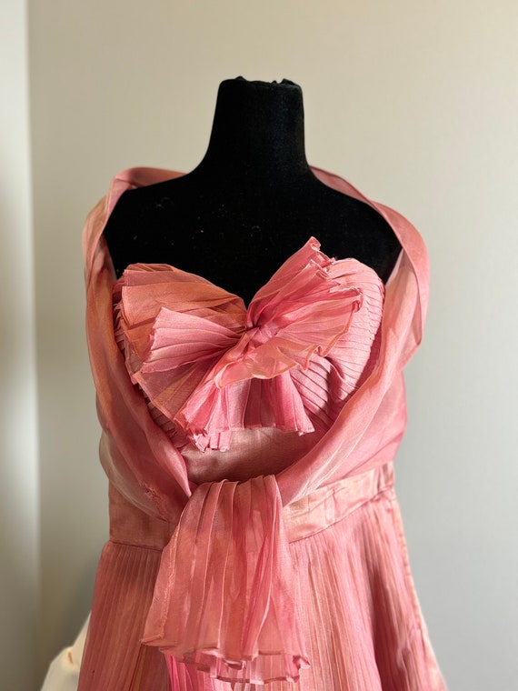 Vintage Pink Accordion Pleated Cocktail Dress - Gem