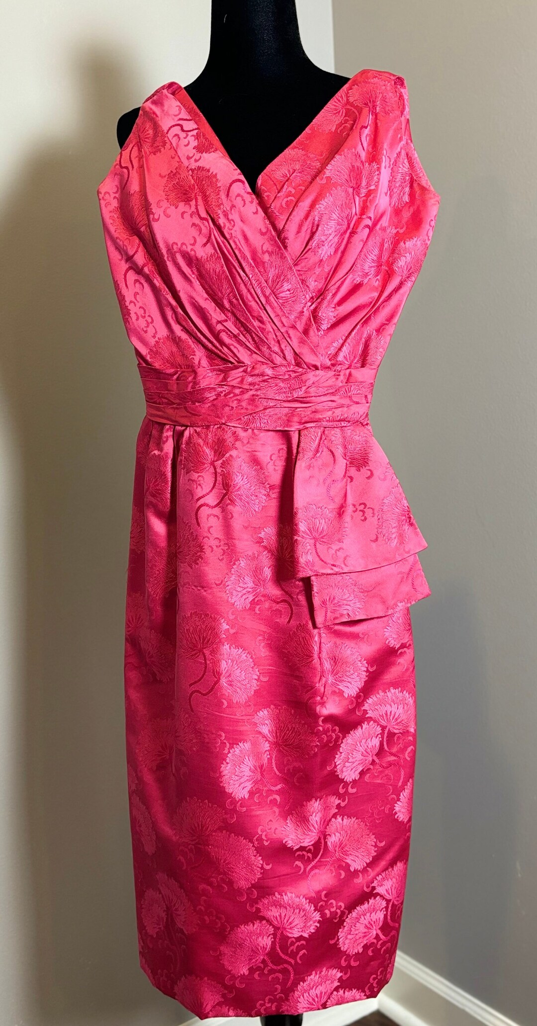 Ceil Chapman Hot Pink Wiggle Dress - Etsy