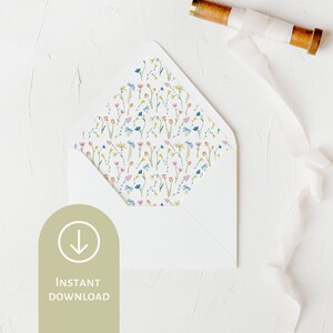 Printable Floral Envelope Liners, Digital Download A7 Envelope Liners ...