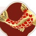 Gold Koi Fish Pendent Necklace, SS925 Silver Good Fortune Necklace, Red ...