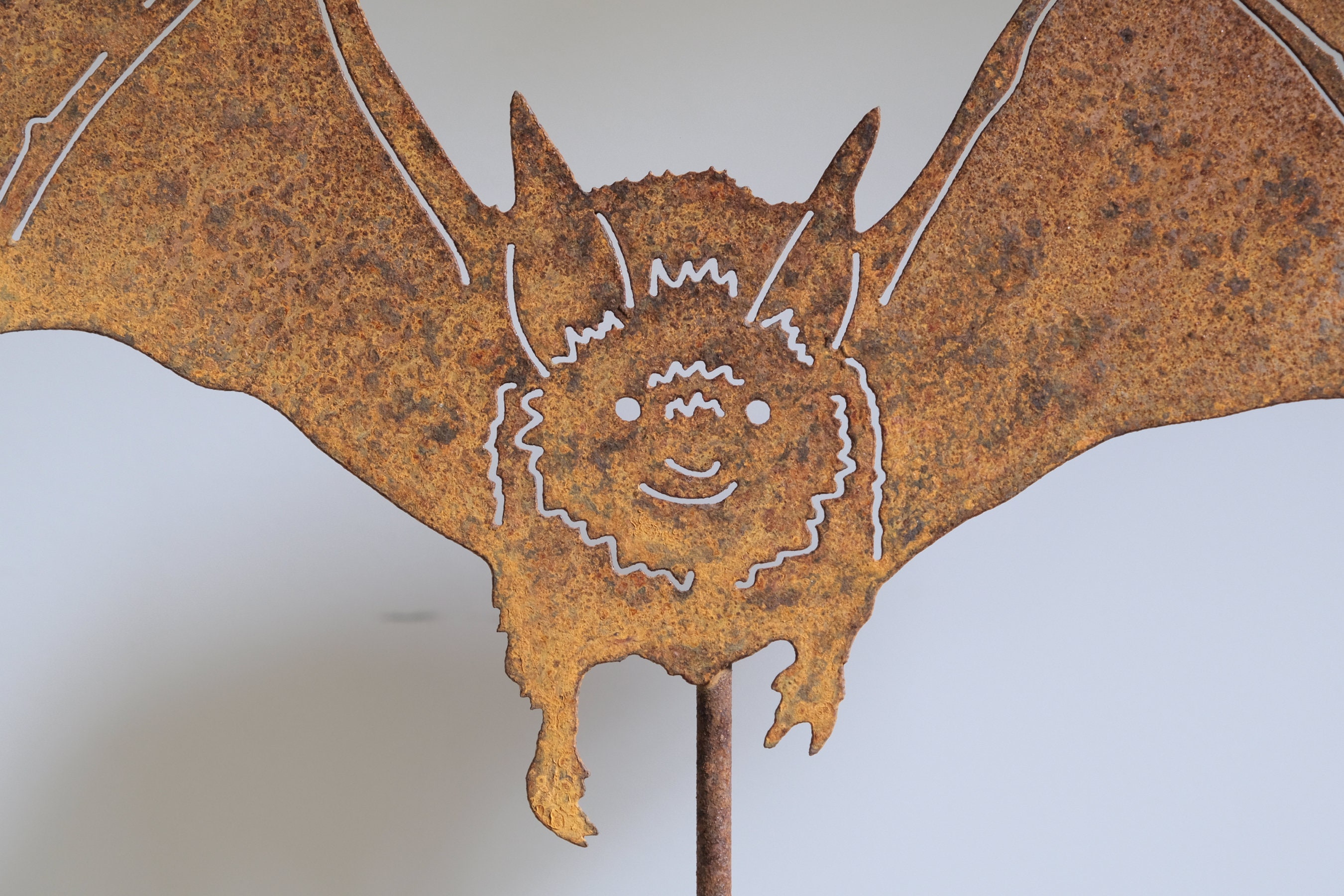 Bat Garden Stake Rusted Metal Patina - Etsy