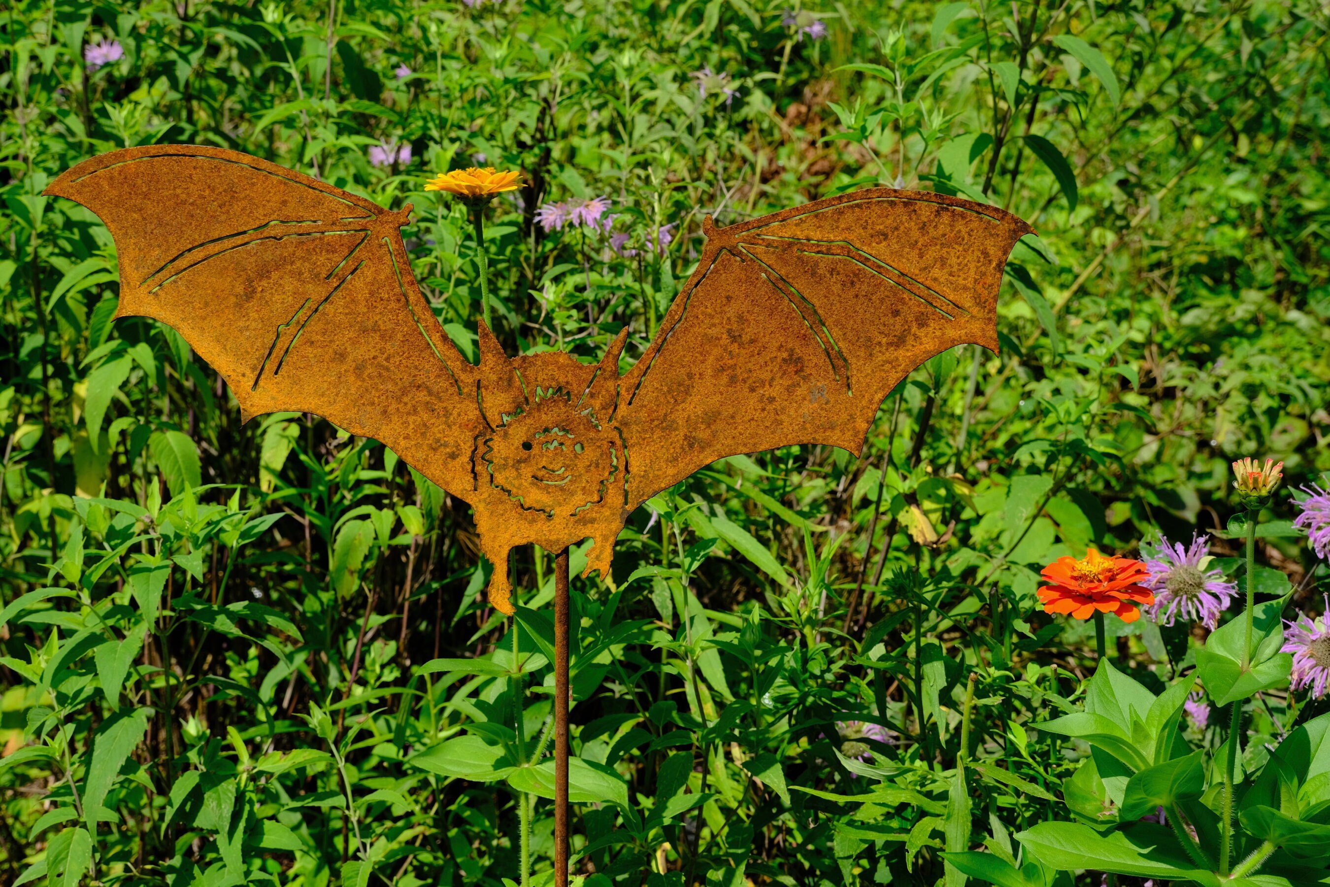Bat Garden Stake Rusted Metal Patina - Etsy